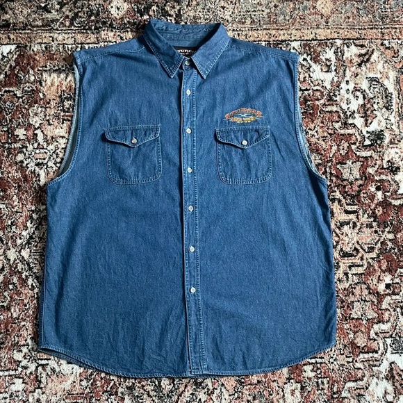 Sturgis | Jackets & Coats | Sturgis Blue Denim 205 Biker Vest | Poshmark
